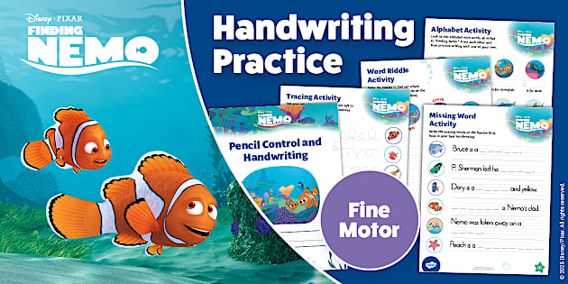 Finding Nemo: Pencil Control and Handwriting Booklet