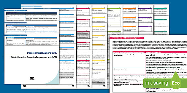EYFS Development Matters 2020: Birth to Reception, Educational ...