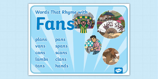 Words That Rhyme with Fans Word Mat (teacher made) - Twinkl