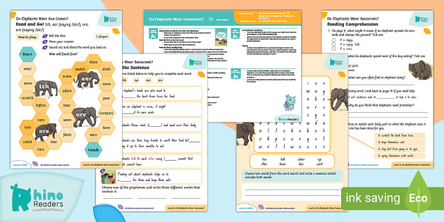 Level 5c Do Elephants Wear Sunscreen? Guided Reading Pack