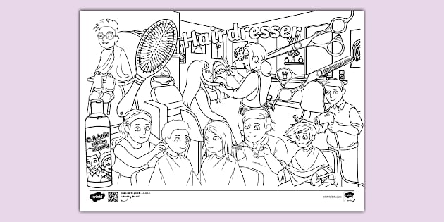 hairdresser coloring page