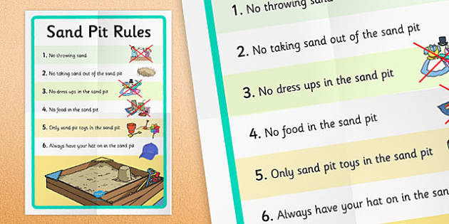 👉 Sand Pit Rules Display Poster