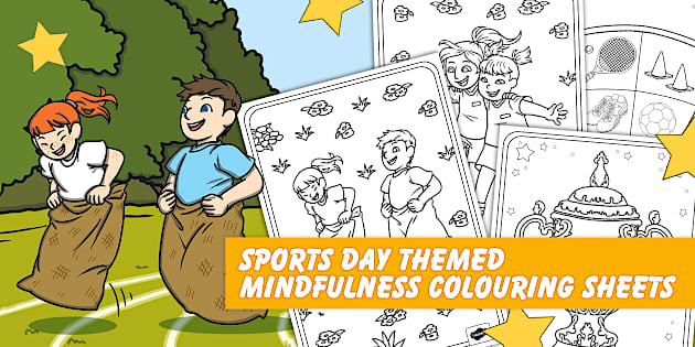 Sports Day Themed Mindfulness Colouring Sheets