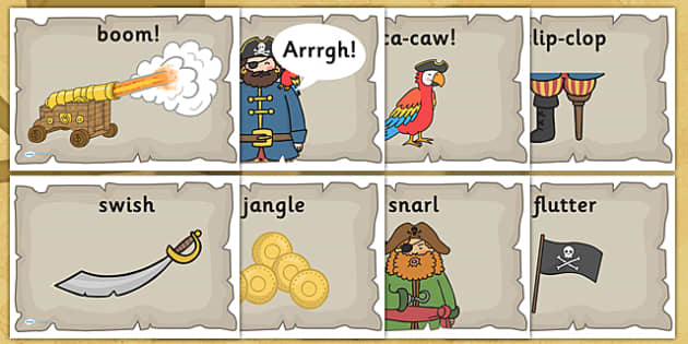 Pirate Themed Onomatopoeia Posters (teacher made)