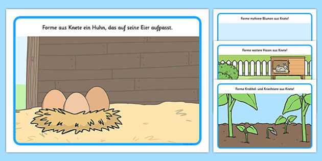 Spring Modelling Dough Mats German (teacher made) - Twinkl