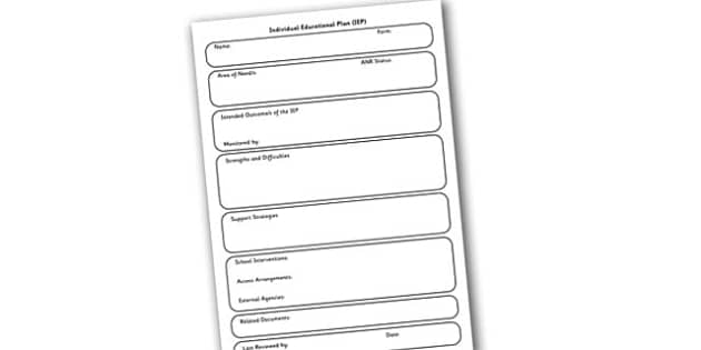 Individual Education Plan Template | SEN Teaching Resources
