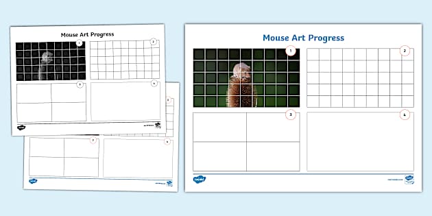 Mouse Photo Art Progress Template (l'enseignant a fait)