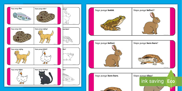 Pet Animals Loop Cards - Indonesian (teacher made) - Twinkl