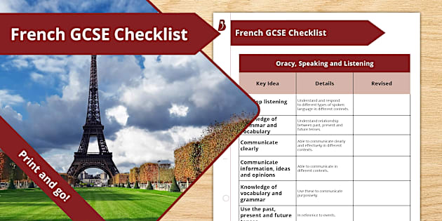 French GCSE Checklist
