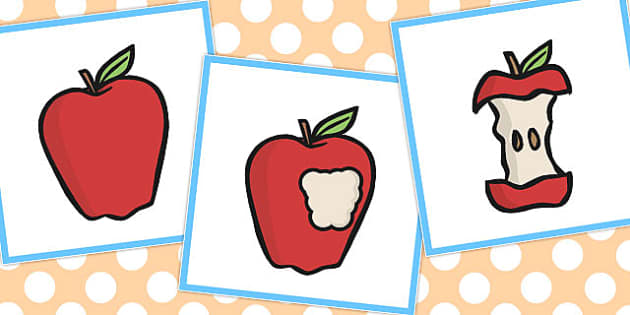 3 Step Sequencing Cards Eating An Apple (teacher made)
