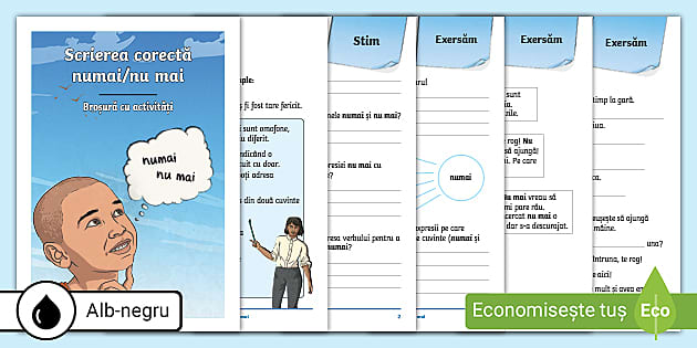 Când se scrie nu mai și numai | Broșură cu activități Twinkl