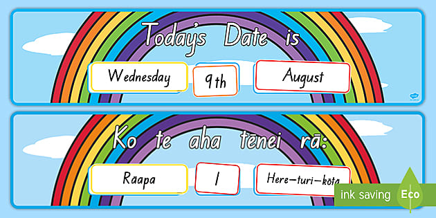 How To Write The Date in Te Reo Māori - Daily Wall Calendar