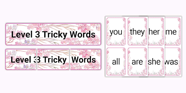 Phonics Level 3 Tricky Words Cards (teacher made) - Twinkl