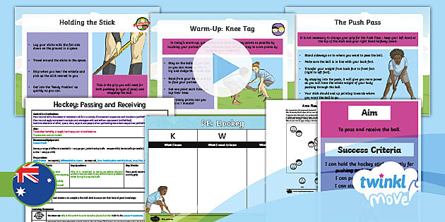 Move PE Year 4 Hockey Lesson 1: Passing and Receiving Lesson Pack