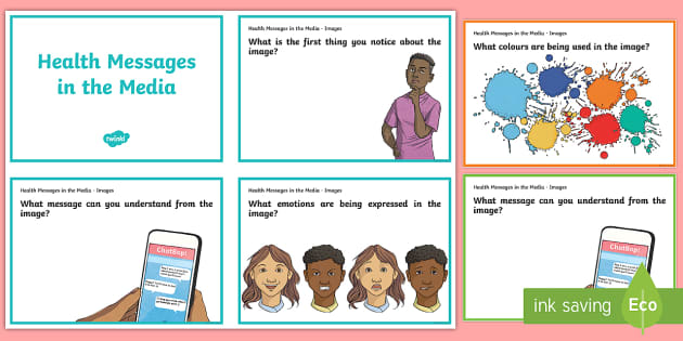 Health Messages in the Media - Image Question Cards - Twinkl