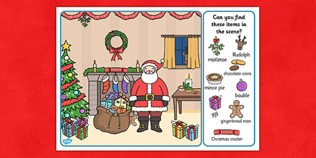 Christmas Picture Finding Activity (teacher made) - Twinkl