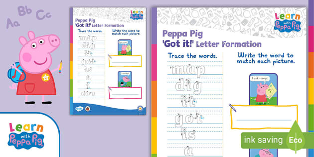 FREE! - Peppa Pig 'Got It!' Letter Formation Activity Sheet