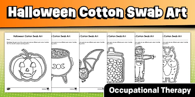 Halloween Occupational Therapy Activities: Cotton Swab Art Fine Motor ...
