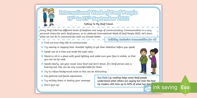 Talking to my Deaf Friend Poster (teacher made) - Twinkl