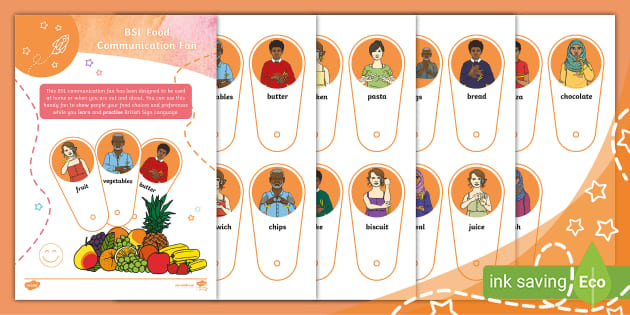 BSL Food Communication Fan (Teacher-Made) - Twinkl