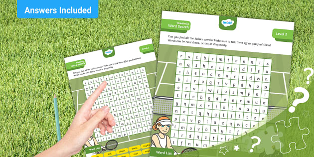 Wimbledon Themed Fun Word Search Puzzle - L2 - Twinkl - Kids