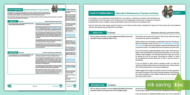Multisensory Phonics Activities – Level 6 Codebreakers – KS2