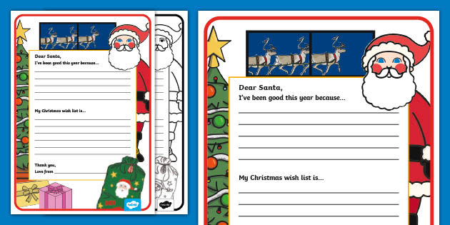 My Christmas Wish Letter To Santa (teacher made) - Twinkl
