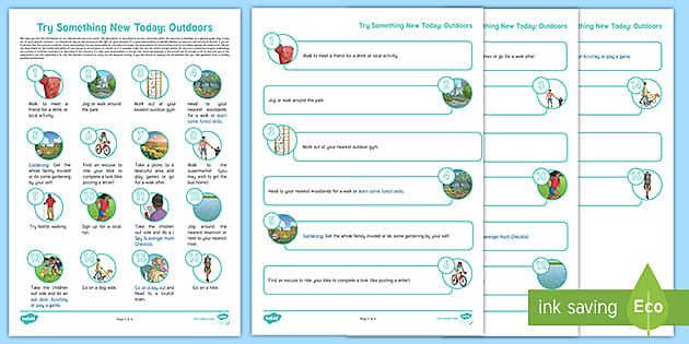 Try Something New Today: Outdoors Checklist