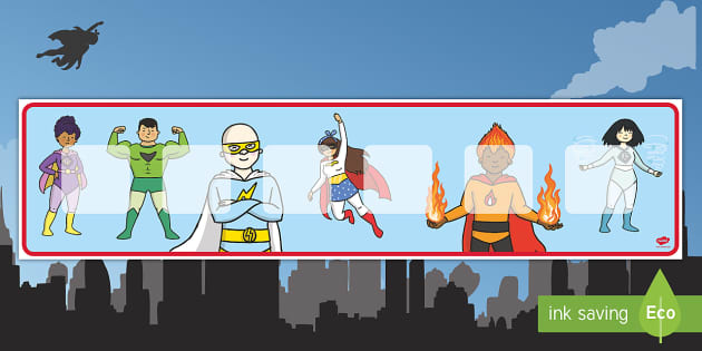 Superhero-Themed Visual Timetable Display
