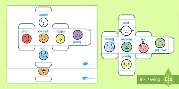 Emotions Dice Nets (teacher made)