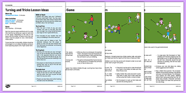 KS1 Football Skills 4 Turning Lesson Pack (teacher made)