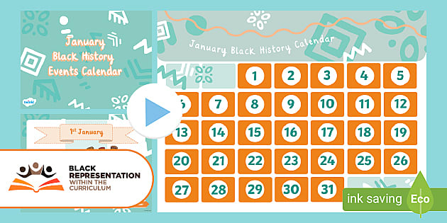 January Black History Events Calendar (Teacher-Made)