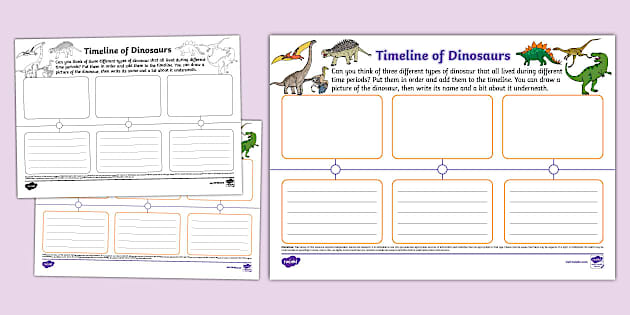 Dinosaur Timeline Worksheet - Twinkl