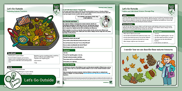 EYFS Science Lets Go Outside Exploring Autumn Treasures Tray