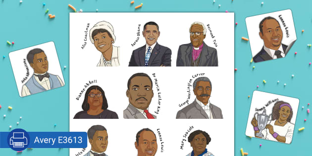 Black History - Important People - Printable Stickers