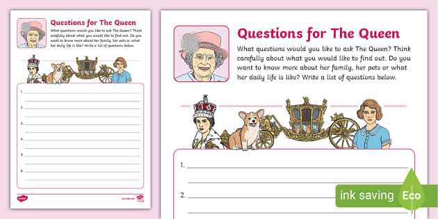 Questions for The Queen Writing Frame (teacher made)