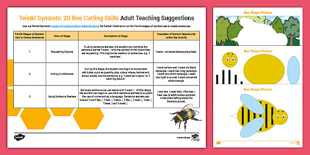 Twinkl Symbols: 2D Bee Cutting Skills (teacher made)