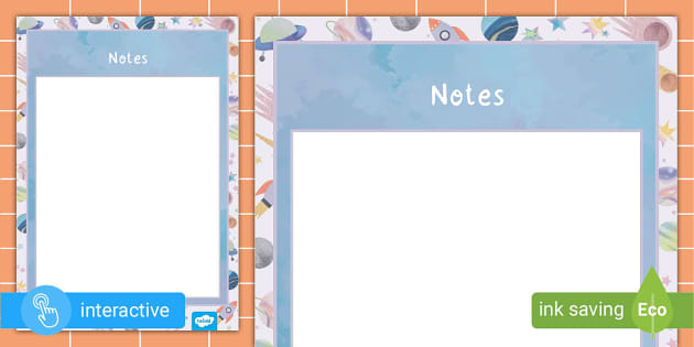 Space Themed Notes and Doodles Page | Twinkl Busy Bees