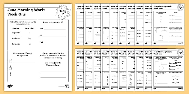 Third Grade June Morning Work Bundle (teacher made) - Twinkl