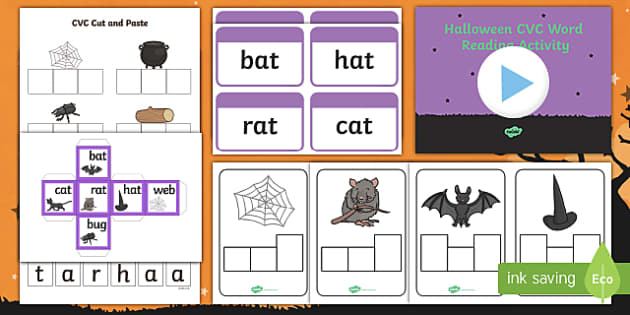 Halloween Themed CVC Words Activity Pack (teacher made)