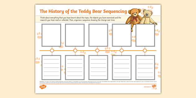 The History of the Teddy Bear Sequencing Worksheet - Twinkl