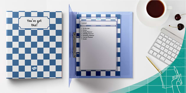 Blue Gingham | Personalised Binder Pack