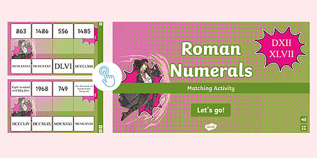 FREE! - 👉 Roman Numerals matching interactive maths game FREE! - 👉 Roman Numerals matching interactive maths game