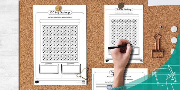 Personalise your own 100 Day Challenge | Blank Template