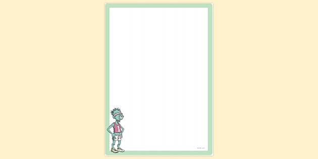 Simple Blank Sporty Alien Page Border | Page Borders | Twinkl