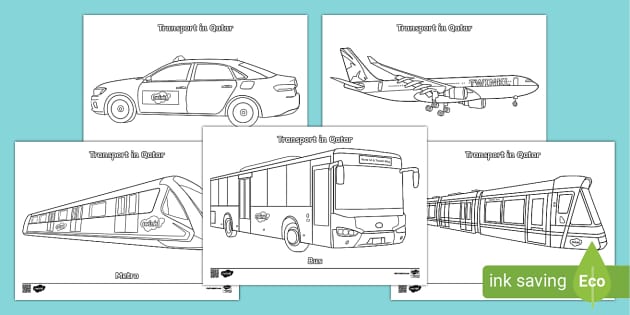 Transport in Qatar Coloring Pages (teacher made) - Twinkl