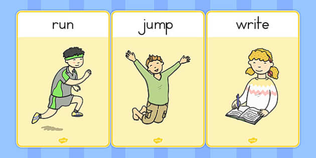 Verb Action Posters Present Tense (teacher made)