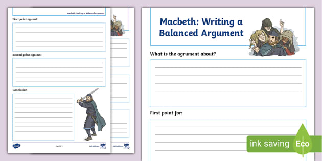 Macbeth: Writing a Balanced Argument (teacher made)