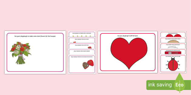 Valentine's Day Playdough Mats (teacher made) - Twinkl