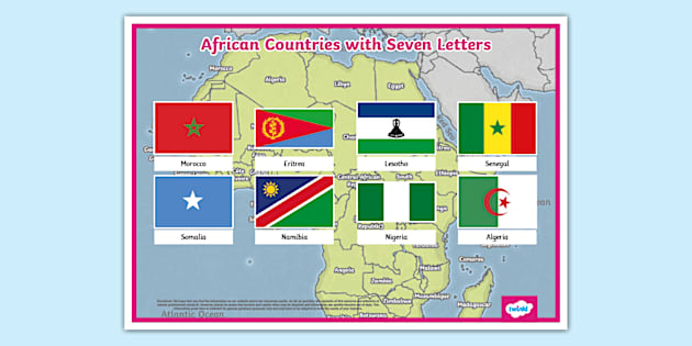 African Countries with Seven Letters Display Poster - Twinkl
